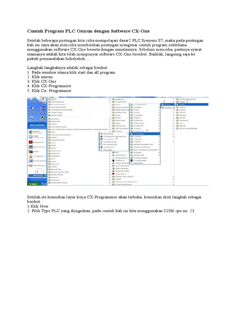 Contoh Program PLC Omron Dengan Software CX | PDF | Komputer