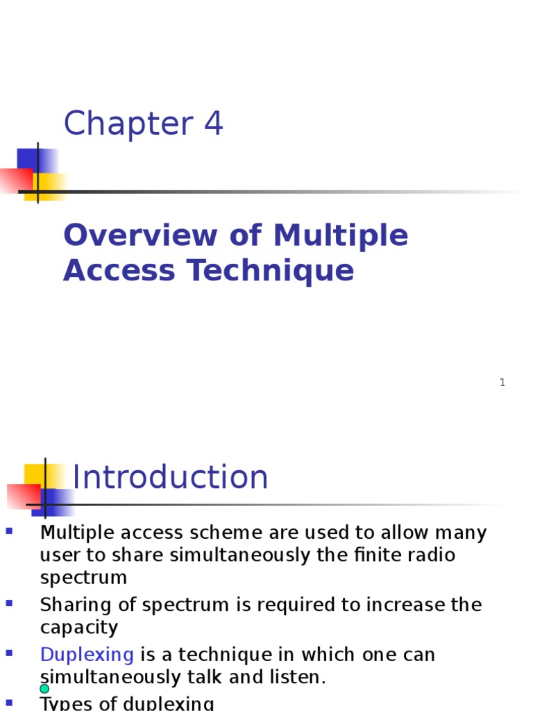 Overview of Multiple Access Techniques | PDF | Duplex ...