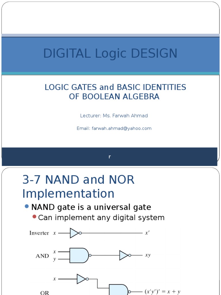NAND and NOR Gate Implementations | PDF | Computers | Technology ...