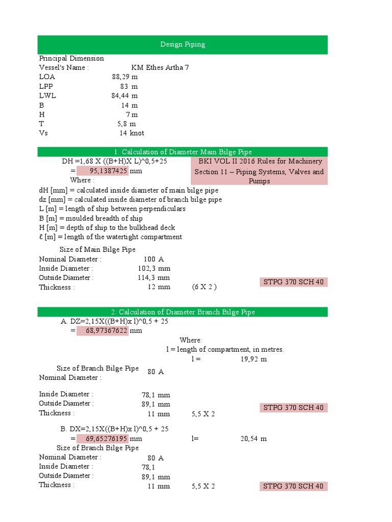 Bilge Calculation | PDF | Pump | Pipe (Fluid Conveyance)