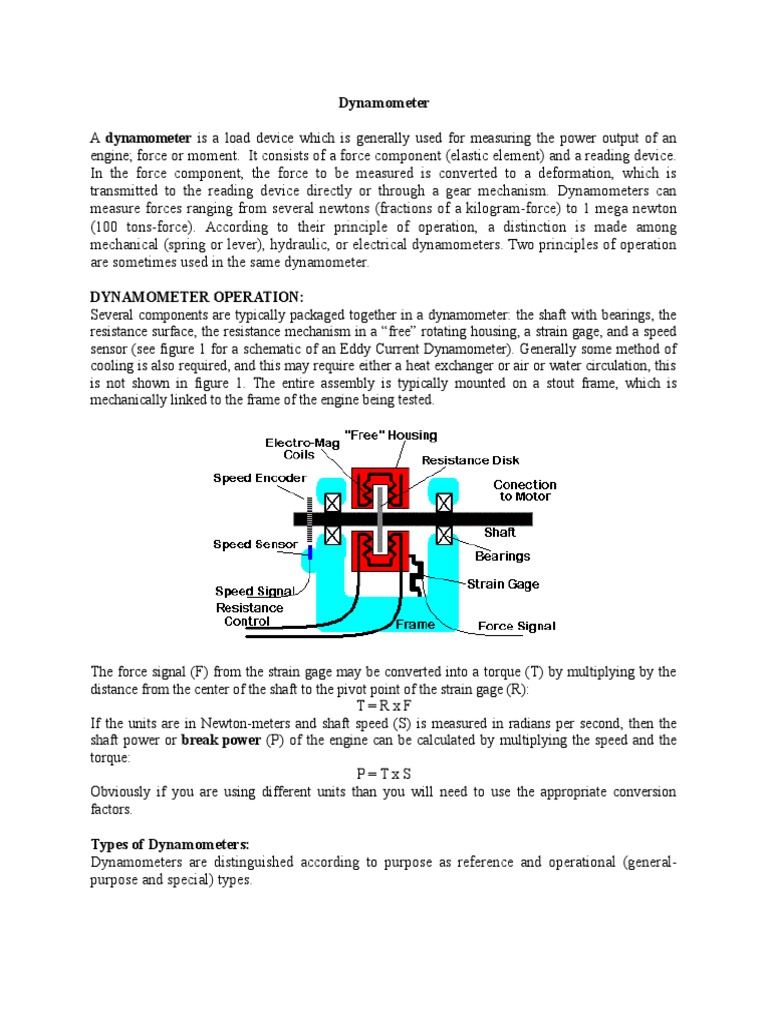 Dynamometer | PDF | Power (Physics) | Force