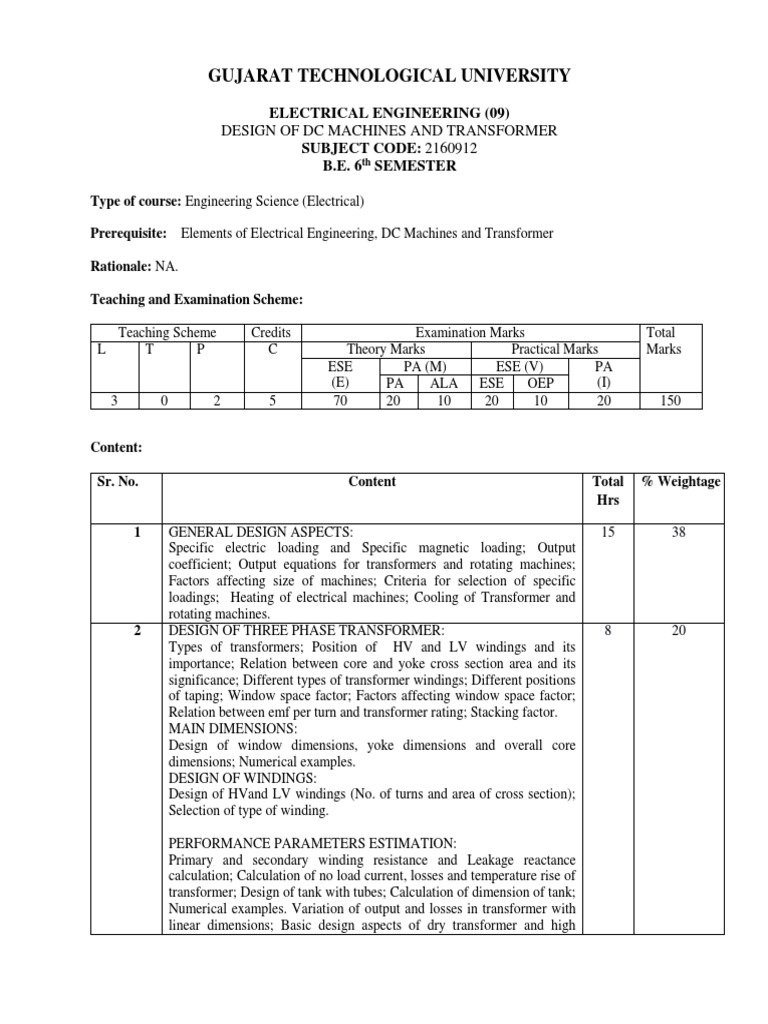 Design of DC Machines and Transformer | PDF | Transformer ...