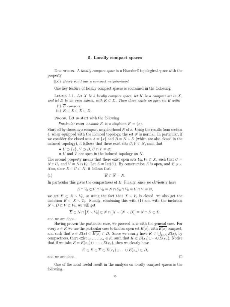 Locally Compact Spaces | PDF | Compact Space | Continuous Function