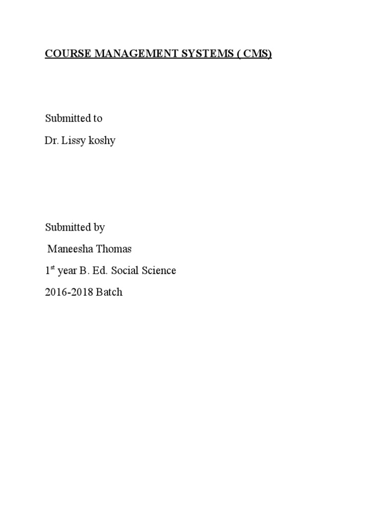Course Management Systems | PDF | Educational Psychology | Teaching