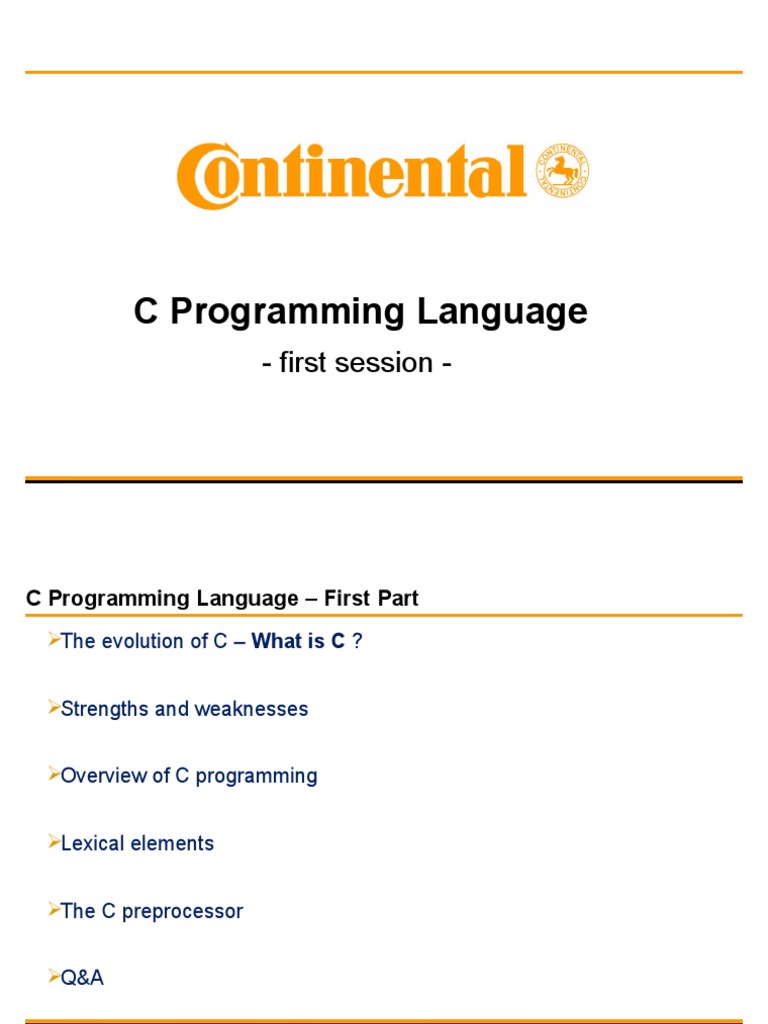 C Programming Language: - First Session | PDF | Integer (Computer Science) | C (Programming ...