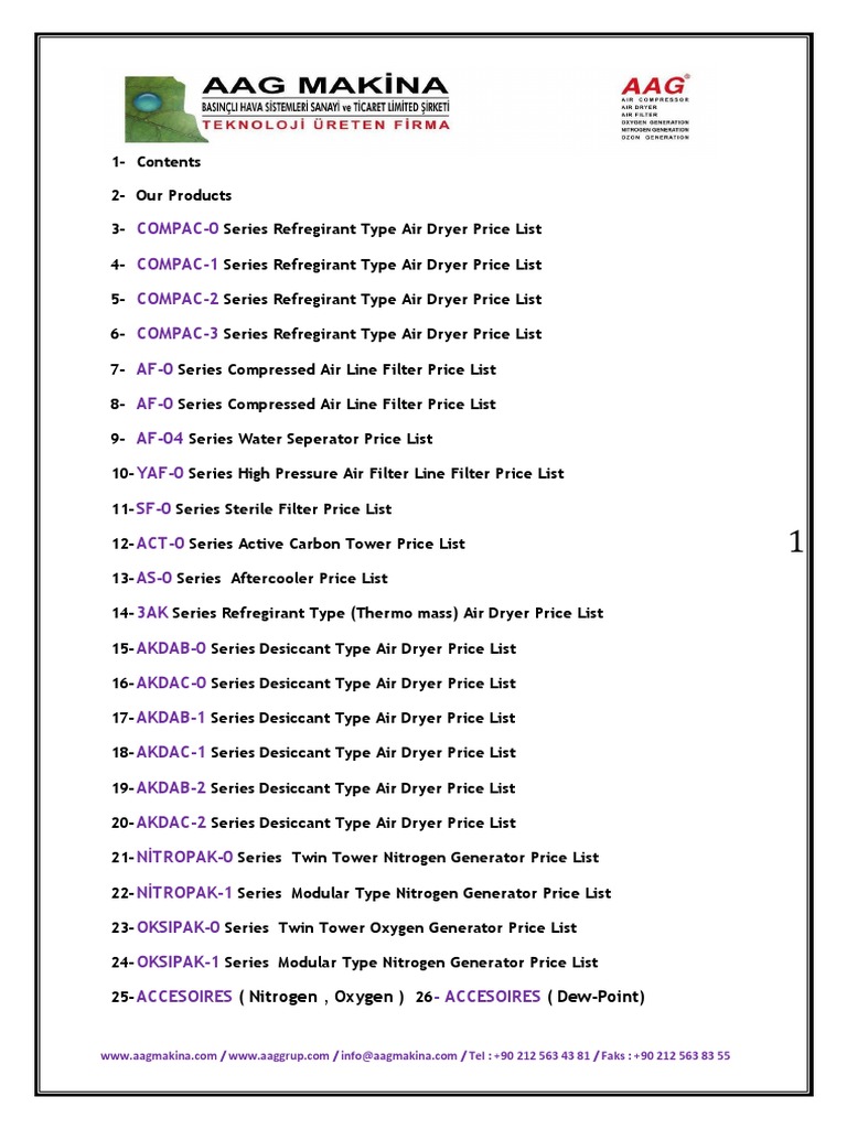 Aag Price Lists | PDF