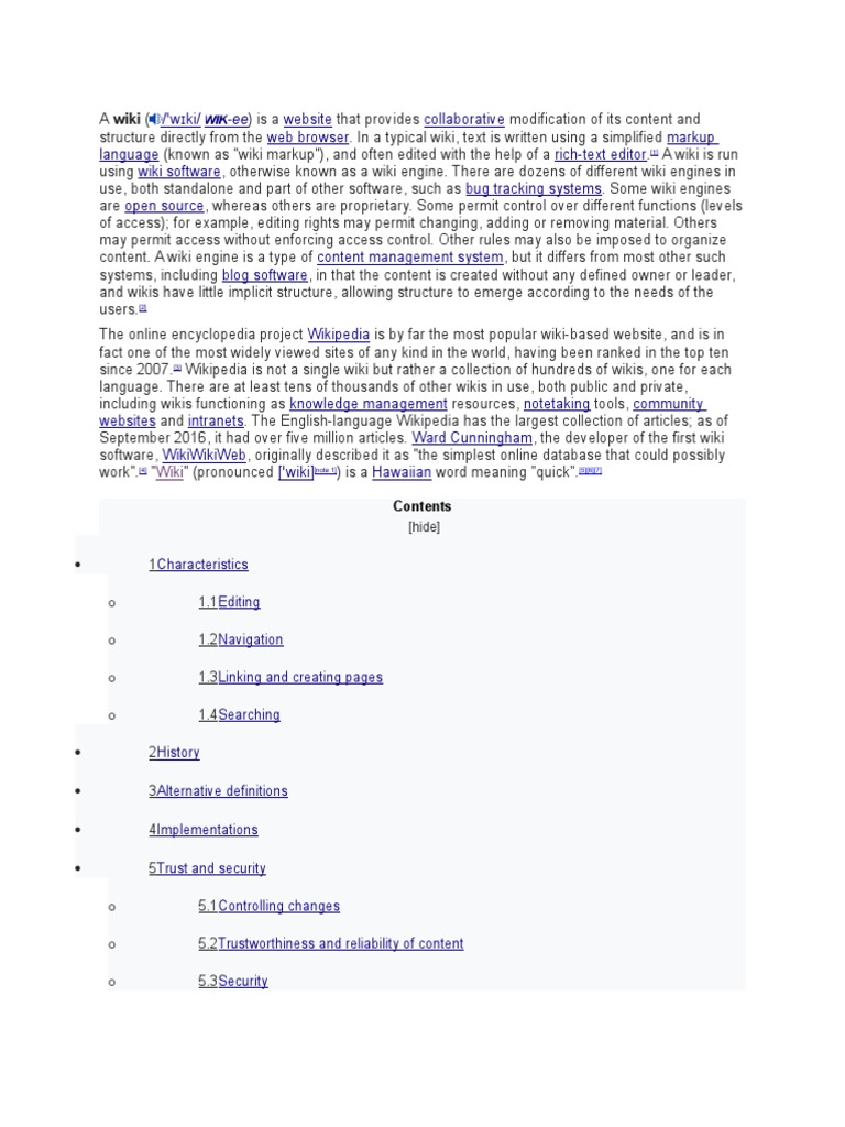 Wiki | PDF | Wiki | Wikipedia
