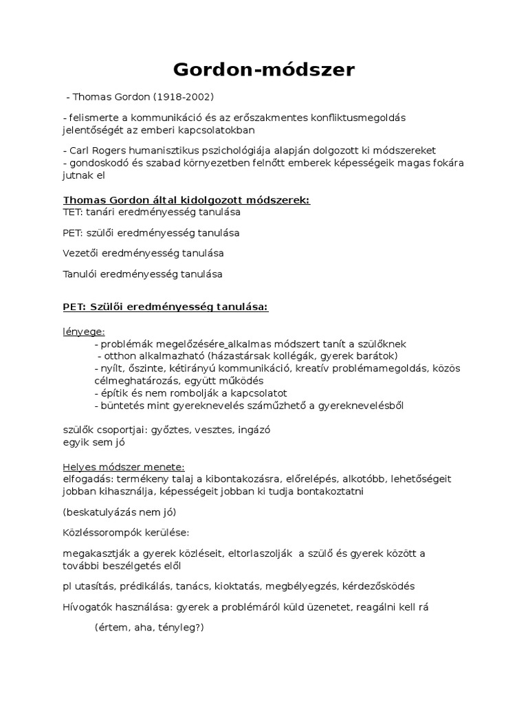 Gordon Módszer | PDF