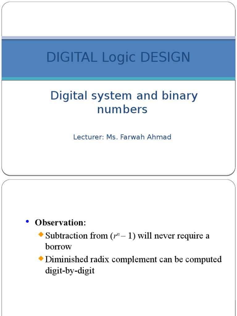 Subtraction Using Complements | PDF