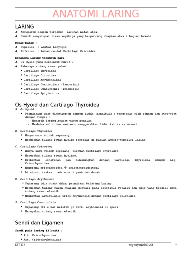 Anatomi Laring | PDF