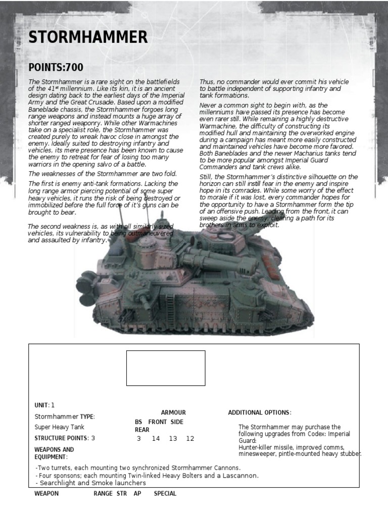 Storm Hammer | PDF | Tanks | Infantry