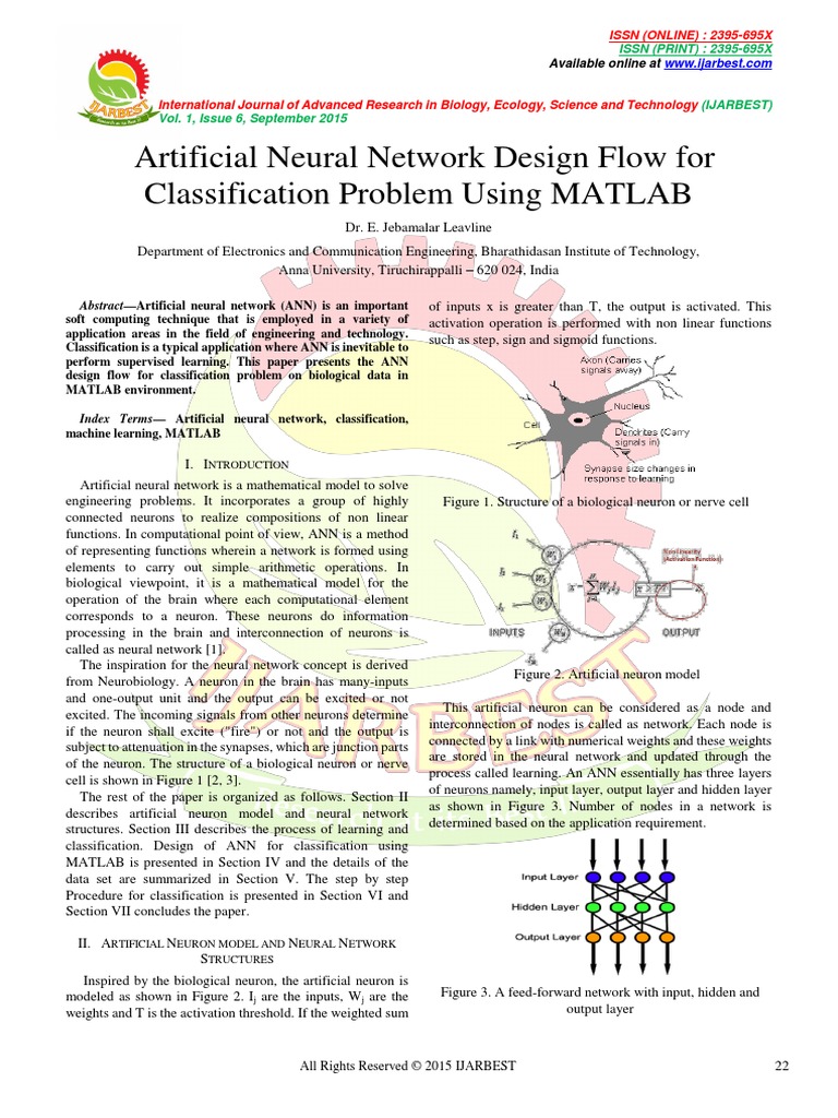 Artificial Neural Network Design Flow For Classification Problem Using MATLAB | PDF | Artificial ...