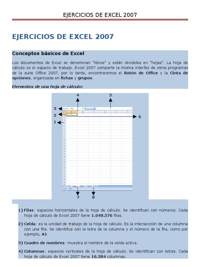 Ejercicios de Excel 2007 | PDF | Hoja de cálculo | Fórmula