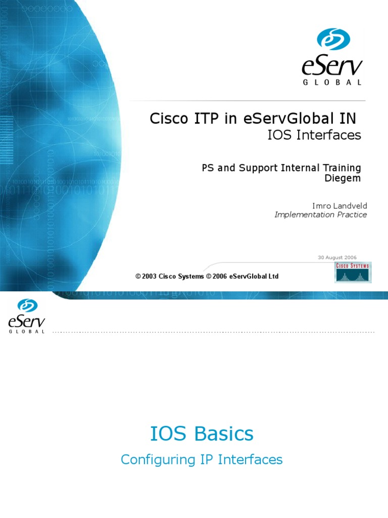 Cisco Itp in Eservglobal In: Ios Interfaces | PDF