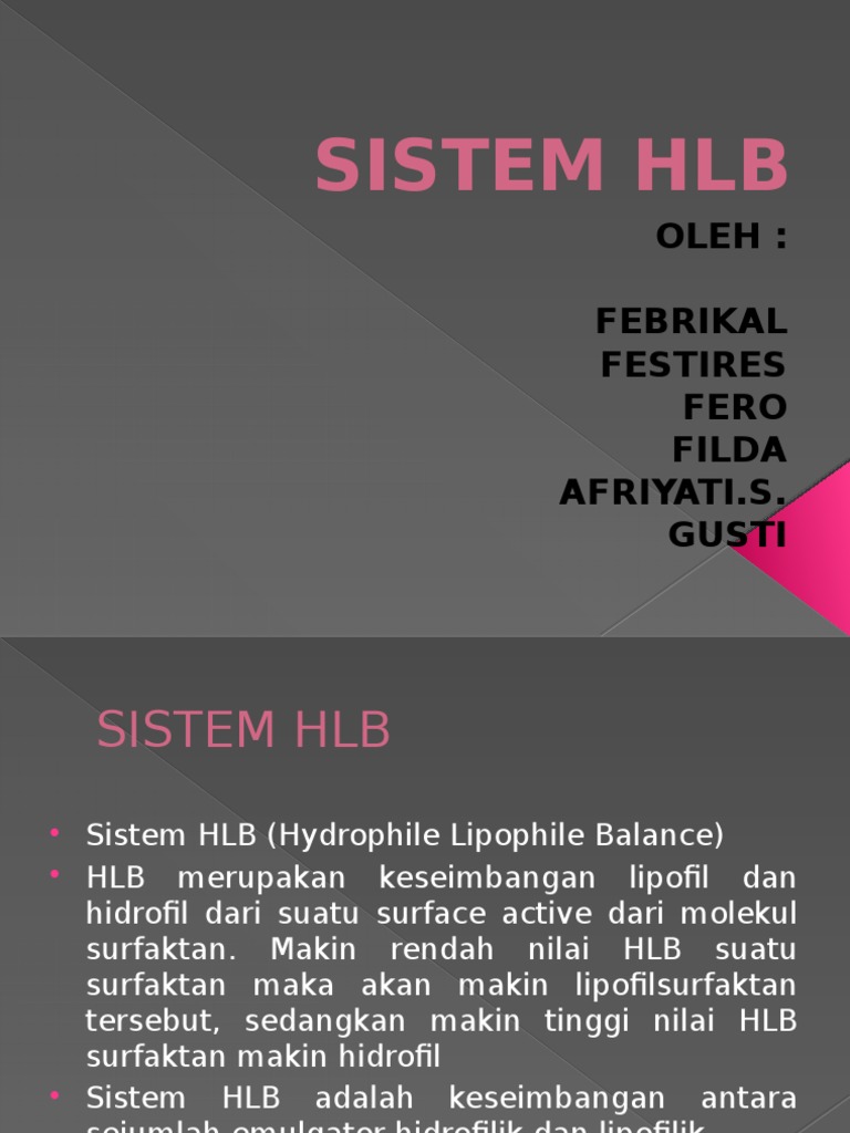 Sistem HLB dalam Emulsi Surfaktan | PDF