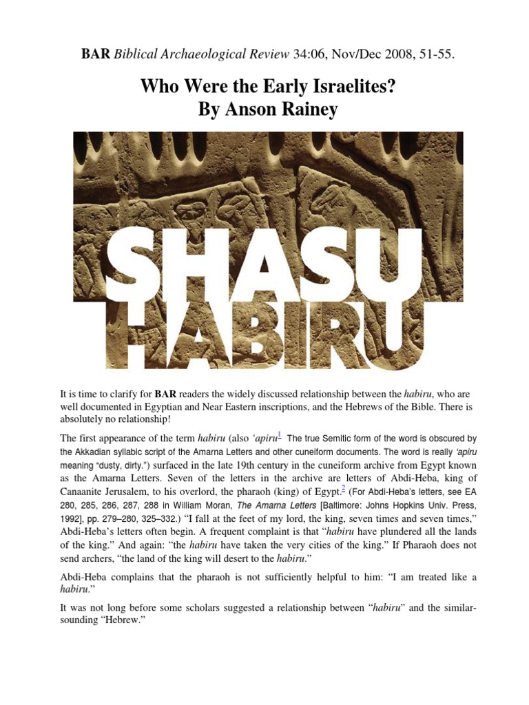 Shasu: Origins of Early Israelites | PDF | Canaan | Near East