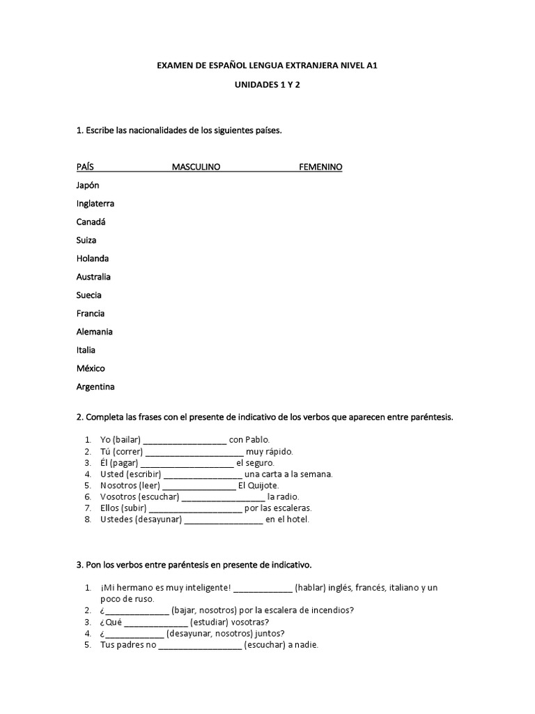 EXAMEN DE ESPAÑOL LENGUA EXTRANJERA NIVEL A1.pdf