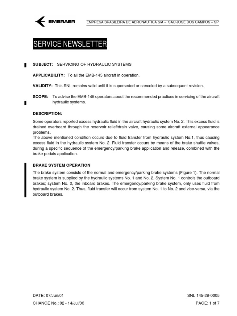 Embraer | PDF | Valve | Brake