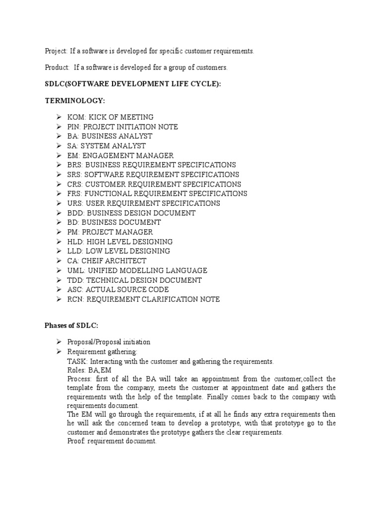 SDLC Phases Requirements Gathering | PDF