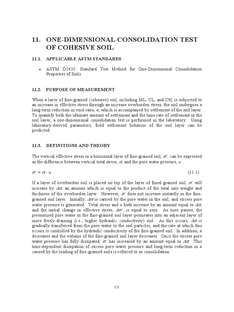 1D Consolidation Test Lab Manual (2) | Soil Mechanics | Drainage