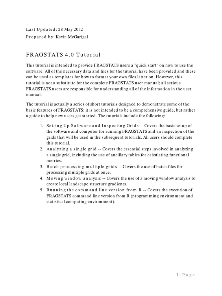 A Guide to Getting Started with FRAGSTATS: An Overview of the FRAGSTATS ...