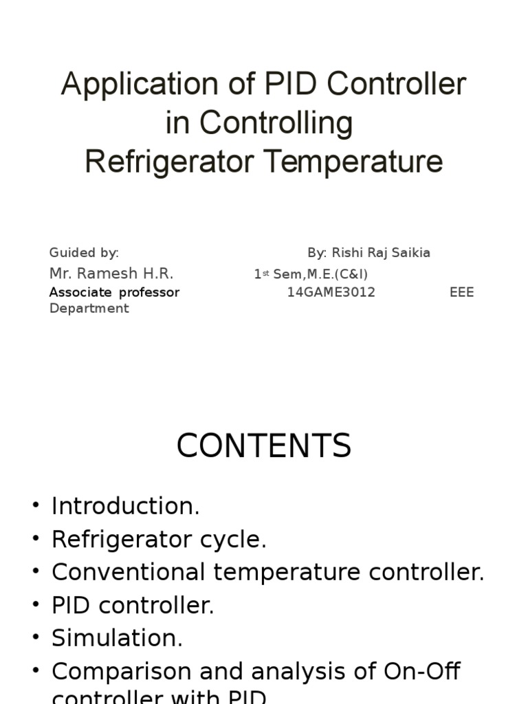 Application of PID Controller in Controlling | PDF | Refrigerator ...