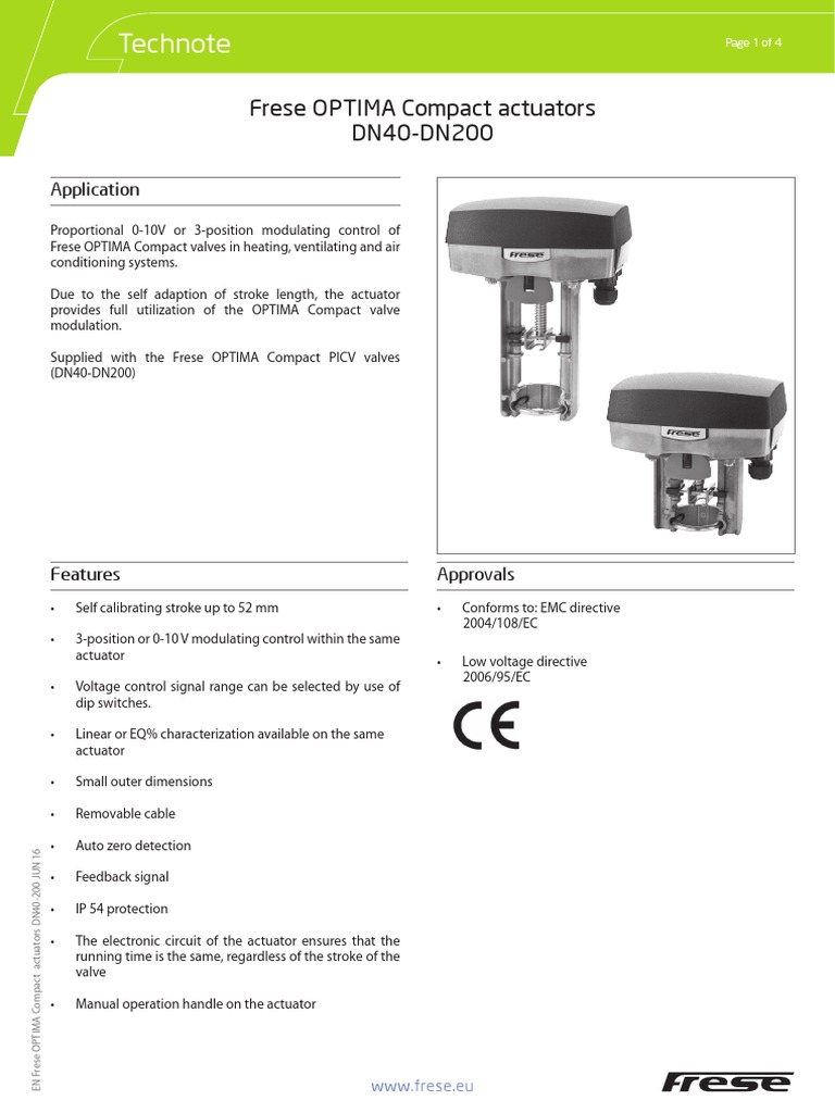 1-1-5 en Frese OPTIMA Compact Actuators DN40-200 JUN 16 | PDF ...