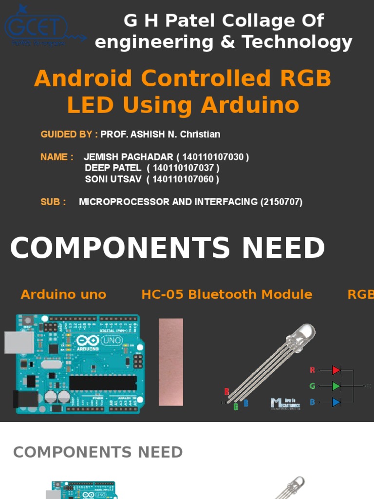 Android Controlled RGB LED Using Arduino: G H Patel Collage of ...