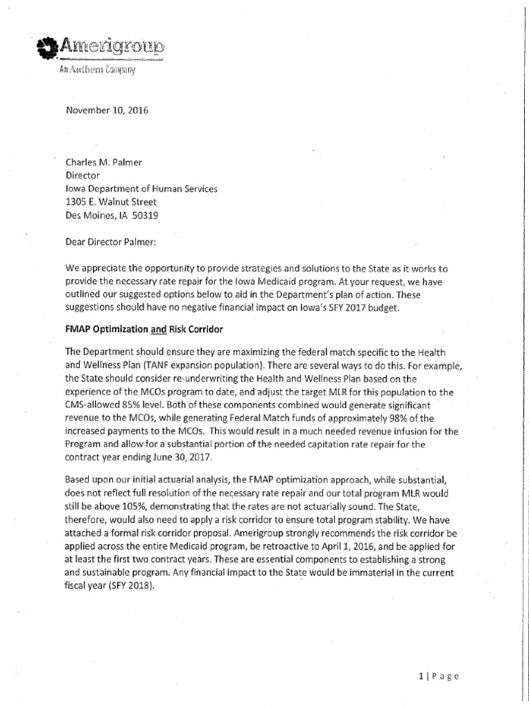 Amerigroup Letter | PDF