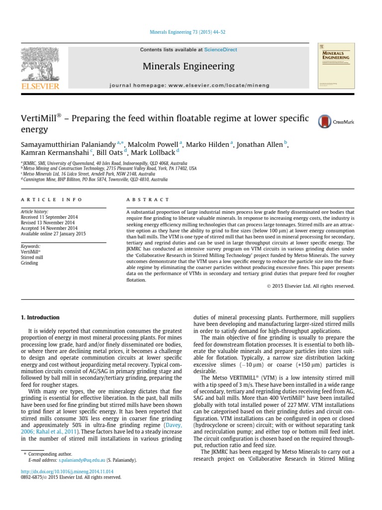 VertiMill Performance in Mining Operations | PDF | Mill (Grinding) | Mining