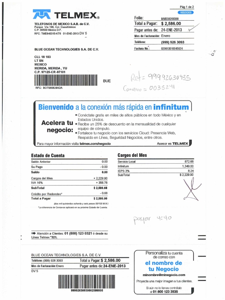 Recibo Telmex