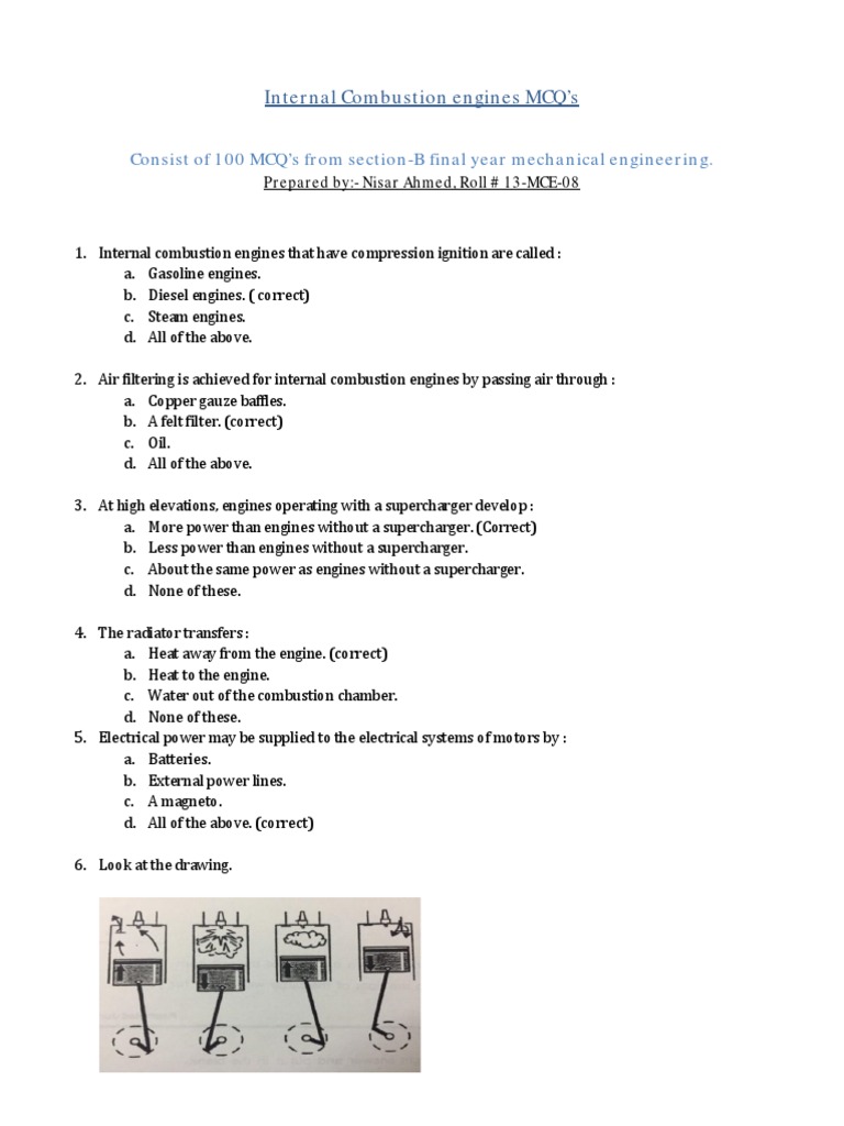 Internal Combustion Engines Mcq Pdf Pdf Internal Combustion Engine