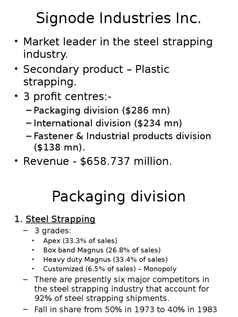 B2B - Group4 - Signode Industries Inc | PDF