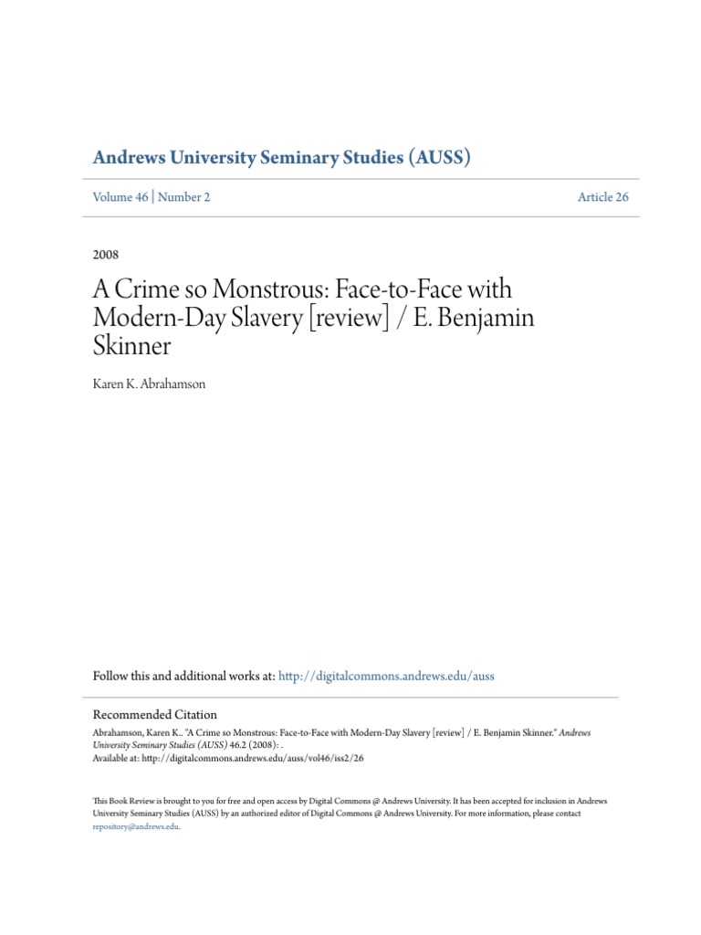 Modern-Day Slavery: A Book Review | PDF | Exegesis | Slavery