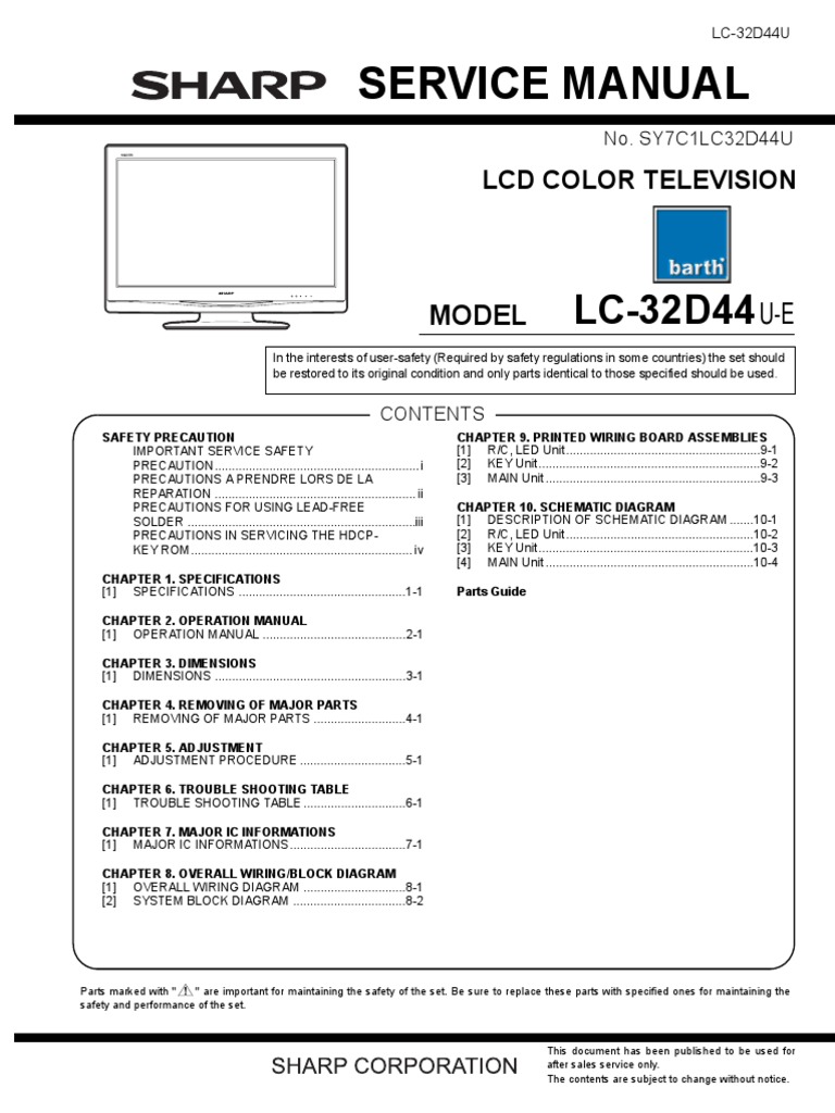 Sharp Lc-32d44u PDF | PDF | Soldering | Solder