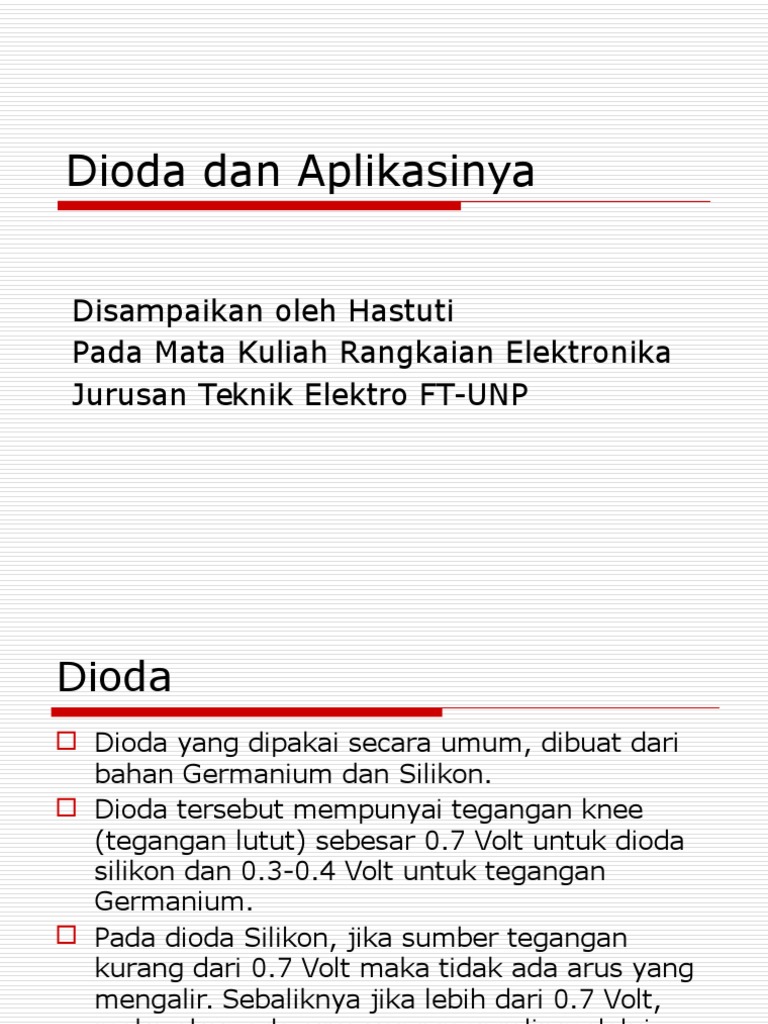 Dioda: Fungsi dan Aplikasi | PDF | Sains & Matematika