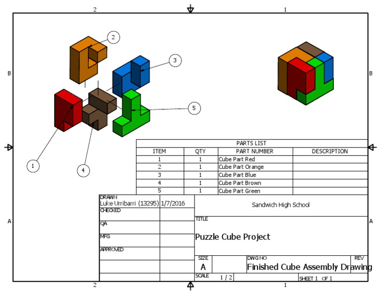 Finished Cube Assembly Drawing | PDF | Teaching Methods & Materials ...