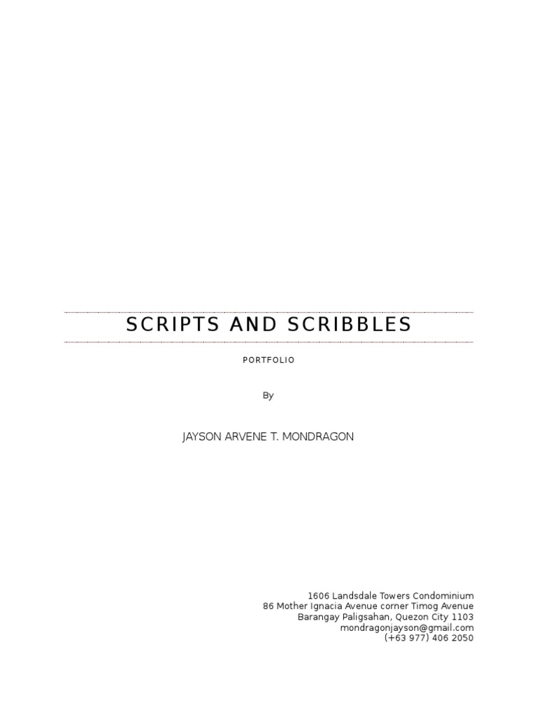 Scripts and Scribbles | PDF | Leisure