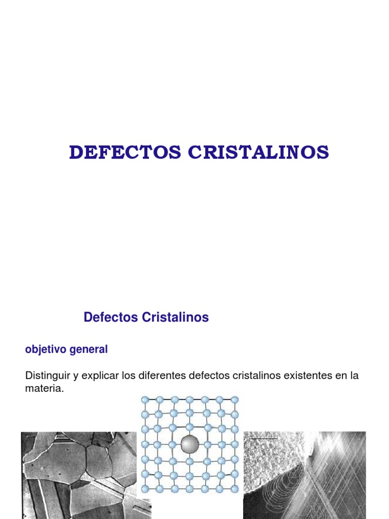 Cap 2. Defectos Cristalinos | PDF | Dislocación | Química analítica