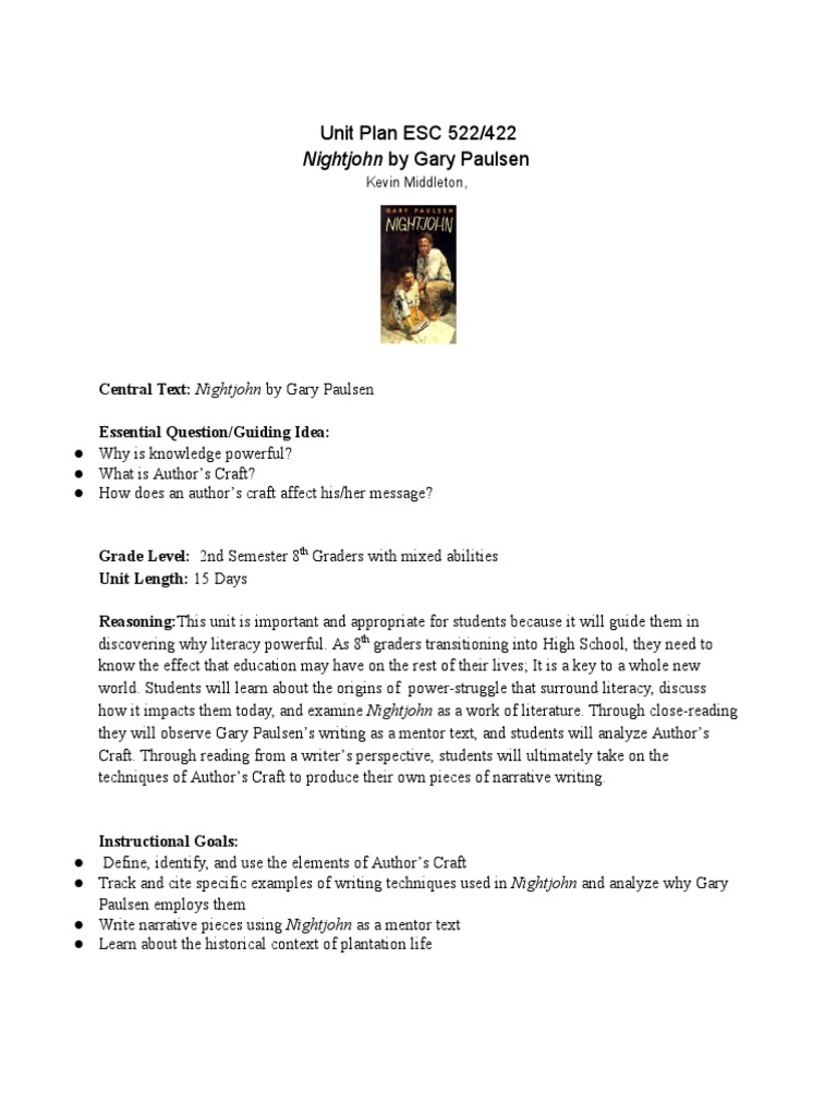 Nightjohn | PDF | Narrative | Literacy