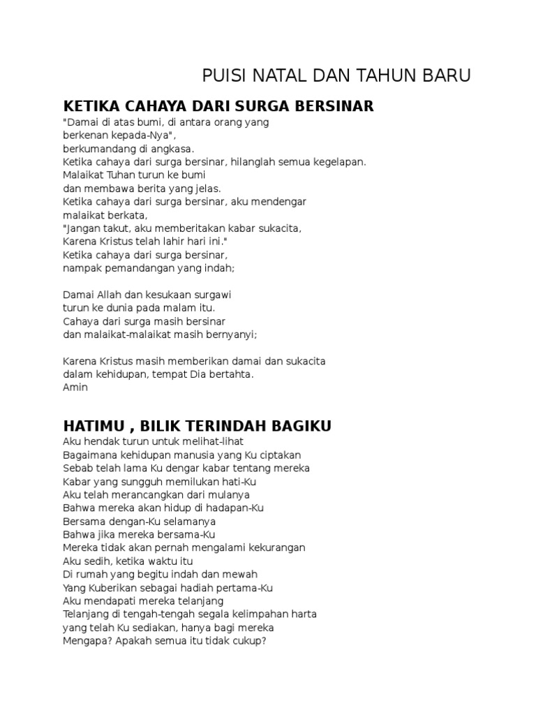 Puisi Natal Dan Tahun Baru | PDF