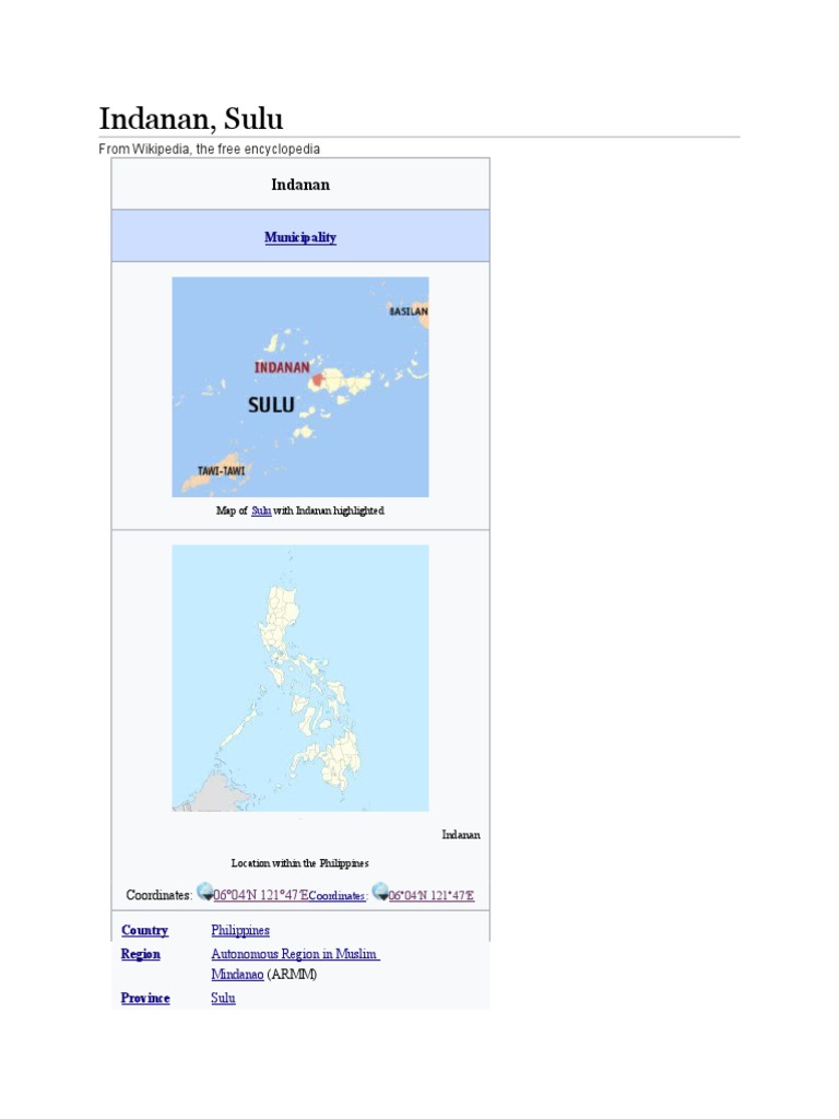 Indanan, Sulu: Overview and ZIP Code | PDF