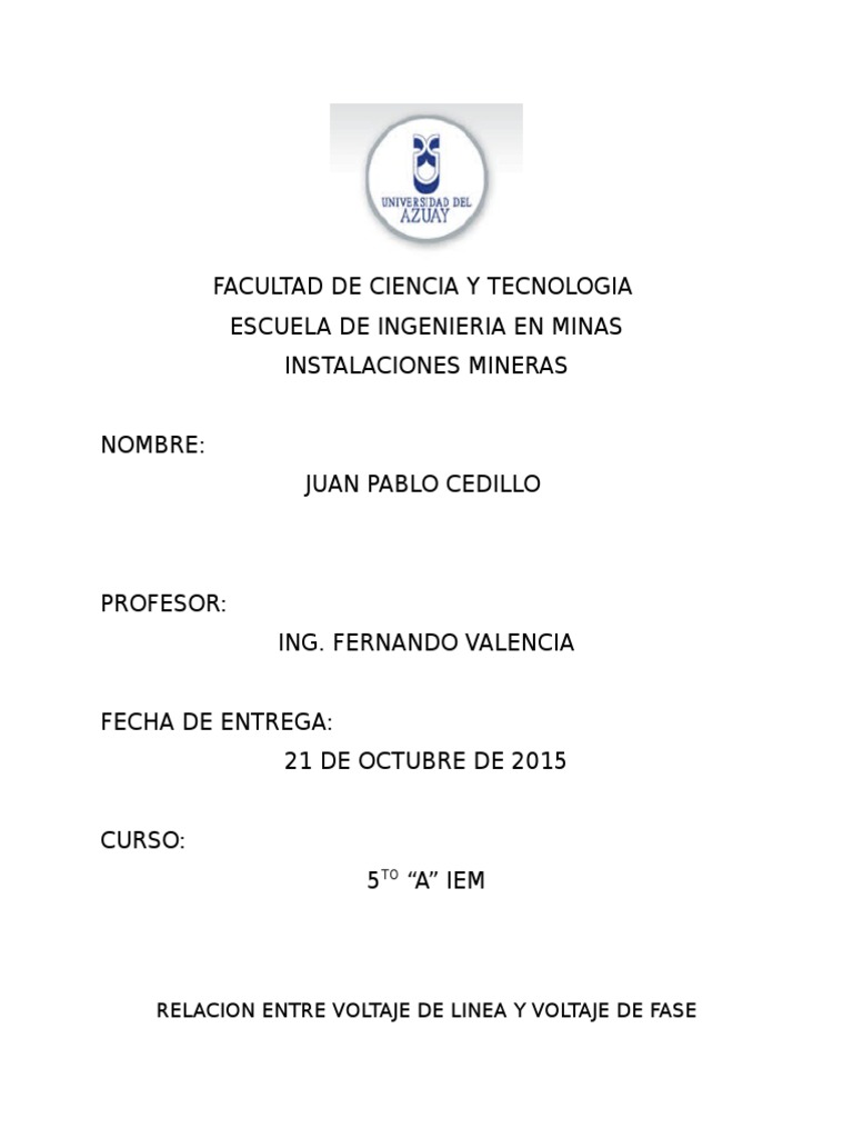 Relación entre Voltaje de Línea y Fase | PDF | Ciencia y matemáticas