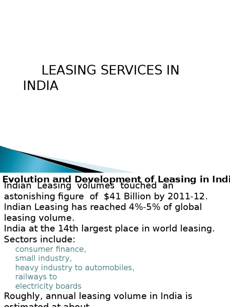 BFS - Leasing in India | PDF | Lease | Depreciation