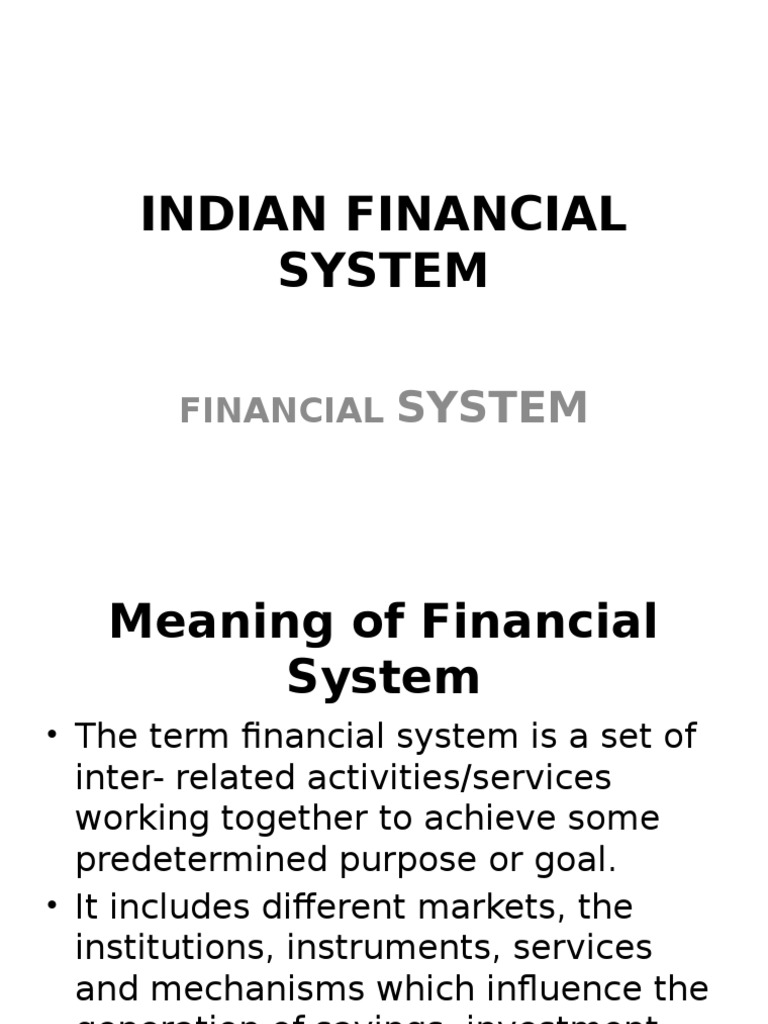 IFS, Financial System | PDF