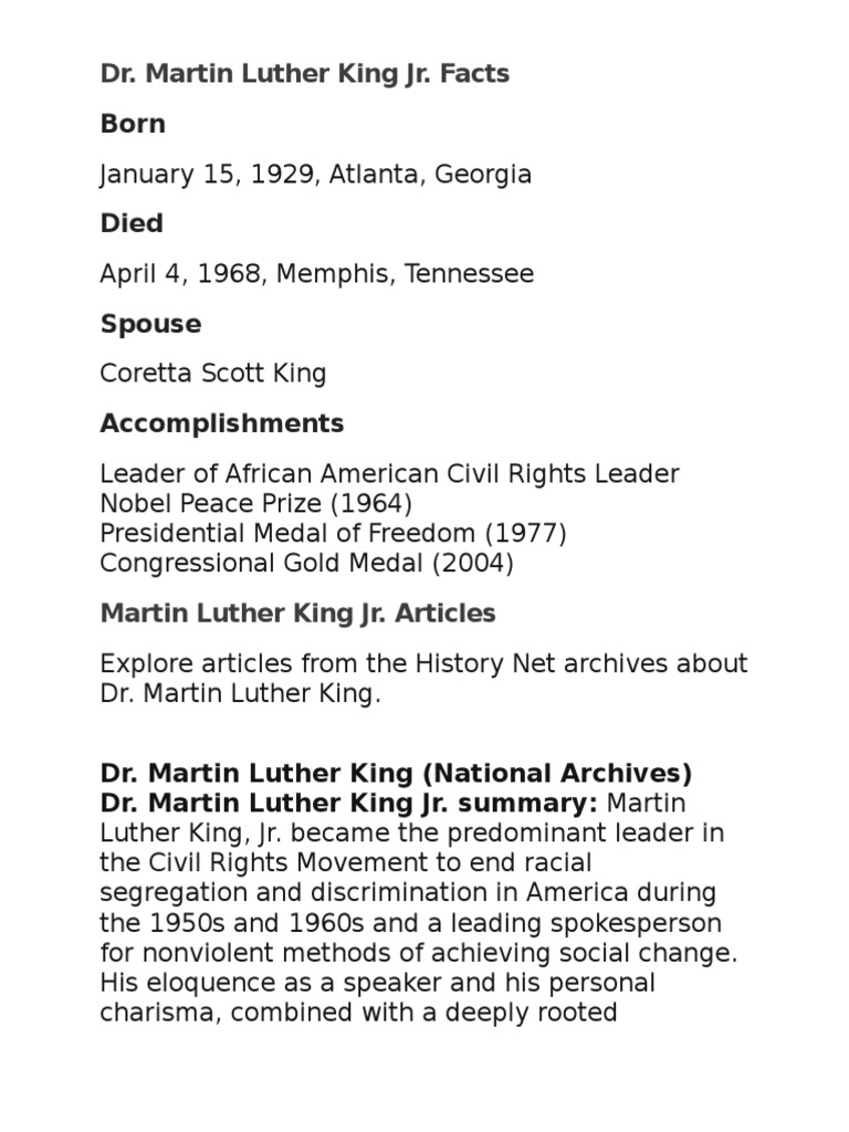 Dr. Martin Luther King (National Archives) Dr. Martin Luther King Jr ...
