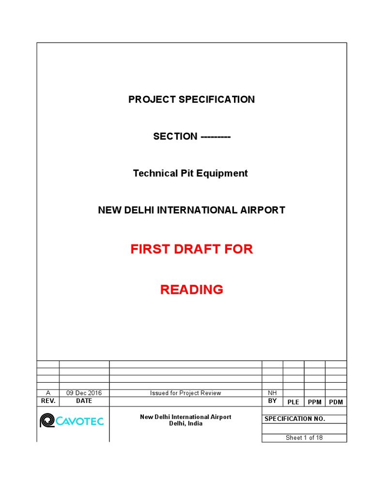 Technical Service Pits Specification KEO | PDF | Cable | Electrical ...