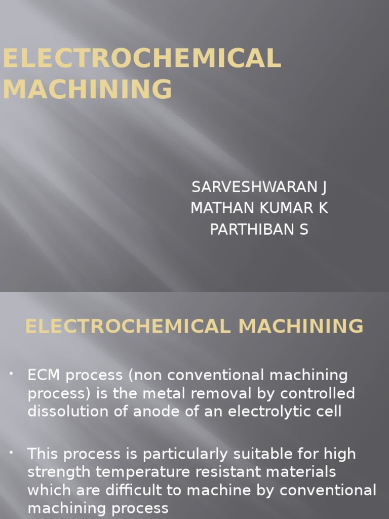 Electrochemical Machining | PDF | Machining | Electrochemistry