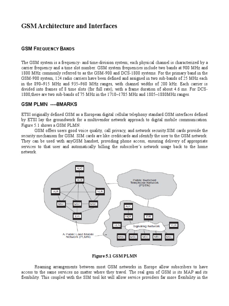 GSM Architecture and Interfaces Overview | PDF | Osi Model | Computer ...