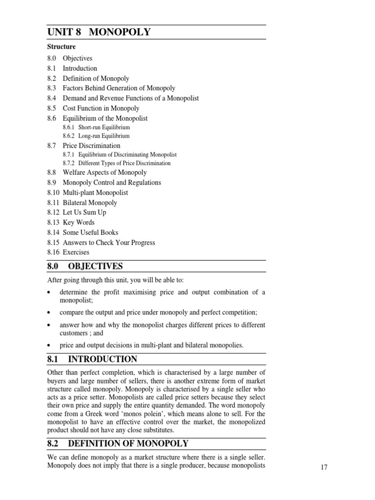Unit 8 Monopoly | PDF | Long Run And Short Run | Monopoly